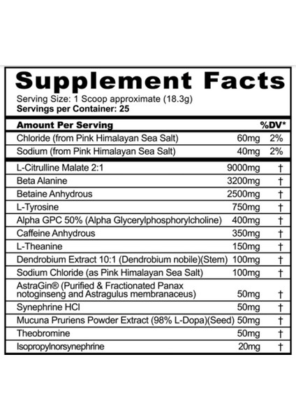 Panda Supplements Pandamic Extreme Pre-Workout 25 Fiyatı