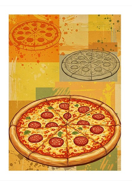Pizza Dilimi ve Sanatsal Yaklaşım Model Mdf Tablo 18CM x Fiyatı