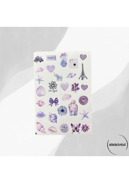 Birikiyedi Mor Temalı 3 Lü Sticker Planner Ajanda Bullet Fiyatı