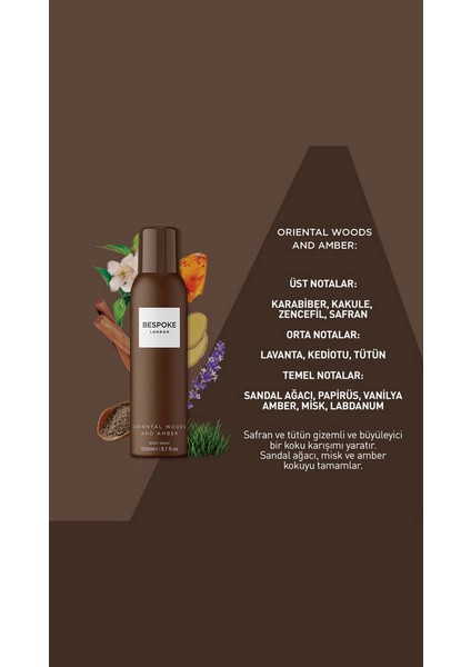 Bespoke - Oriental Woods And Amber - Erkek Deodorant 150 ml Fiyatı