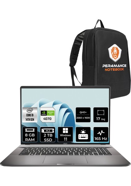 Msı Creator Z17 Hx Studio Intel Core I7 14700HX 8gb 2tb SSD Fiyatı
