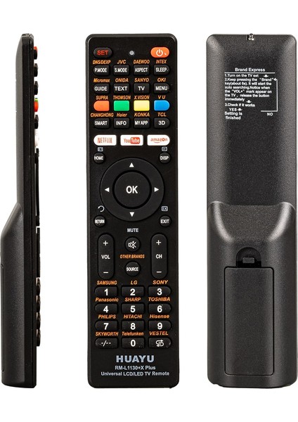 Huayu Kl RM-L1130+X Plus Si̇yah Universal LCD LED Tv Kumanda Fiyatı