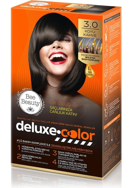 Bee Beauty Deluxe Color Kit Saç Boyası 3.0 Koyu Kahve Fiyatı