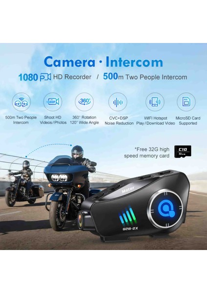 Q28 Kameralı Motosiklet Kask Intercom Kulaklık ve Kayıt Fiyatı