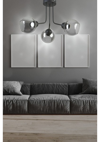 Teknotrust Triyo 3'lü Füme Renkli Premium Sarkıt Avize - Fiyatı