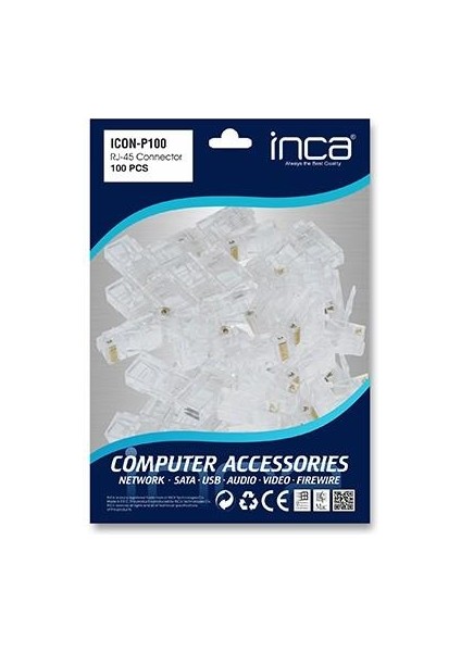 Inca ICOM-P100 RJ45 Cat6 100 Adet Plastık Konnektor Fiyatı