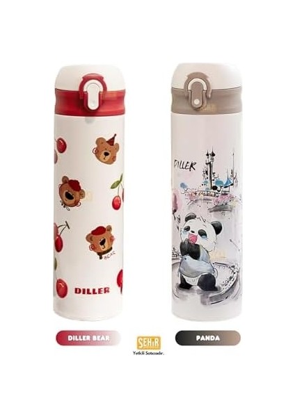 Diller 480ML Sevimli Hayvanlar Desenli Pipetli Fiyatı