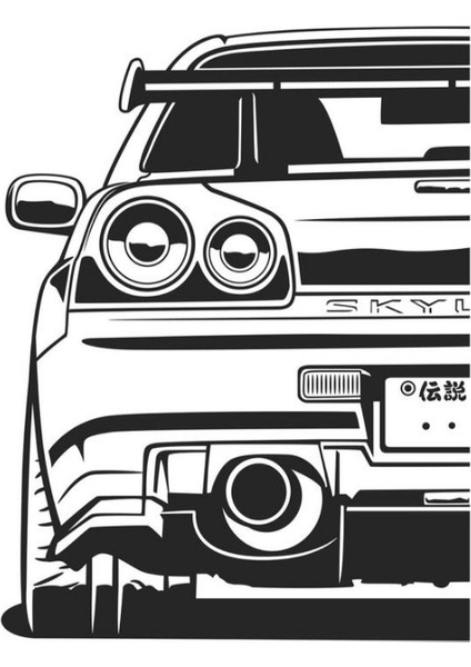 BYR Nissan Skyline R34 Siluet, 2d Duvar Sanatı Fiyatı