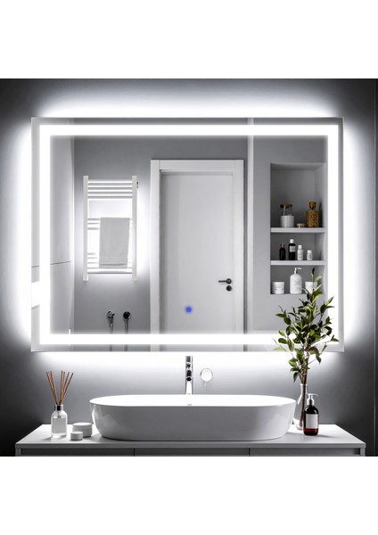 Rectango Beyaz Led'li Lazer Kumlamalı Lavabo & Banyo Aynası Fiyatı