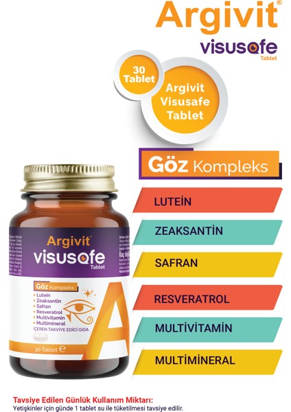 Argivit Visusafe 30 Tablet 2'li Paket - Göz Kompleks Fiyatı