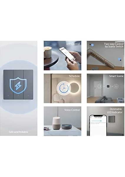 M5-2c-80 Akıllı Duvar Anahtarı 2 Kanallı Fiyatı