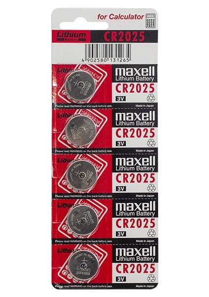 Maxell CR2025 3V Lıtyum Para Pil 5li Paket Fiyatı