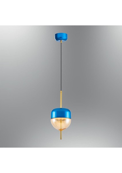 Mavi Camlı Tekli Sarkıt Aydınlatma 5681B-1A-05 Fiyatı