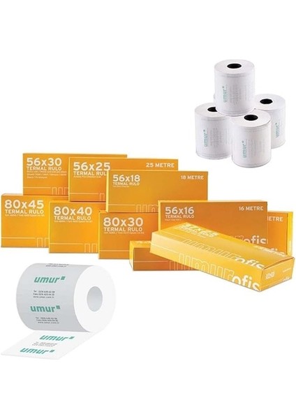 Termal Rulo, 80 x 30 Cm, 30 Mt, 55 Gr, 10'lu Paket Fiyatı