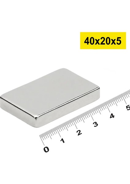 50 Adet 40X20X5MM Neodyum Magnet Güçlü N35 Mıknatıs Köşeli Fiyatı