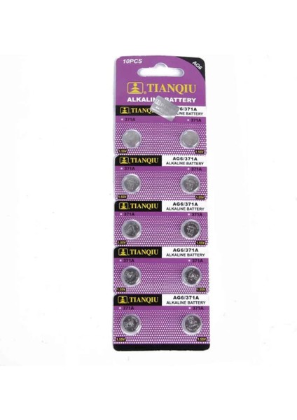 Tıanqıu Ag6 LR920/371 Alkalin 10'lu Düğme Pil Fiyatı