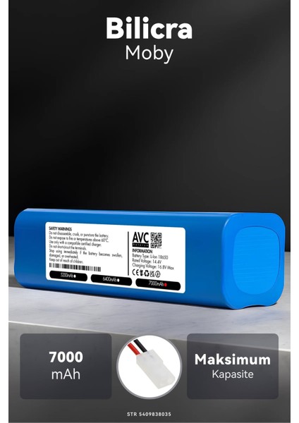 Bilicra Moby 7000MAH Robot Süpürge Bataryası - Uzun Ömürlü Fiyatı
