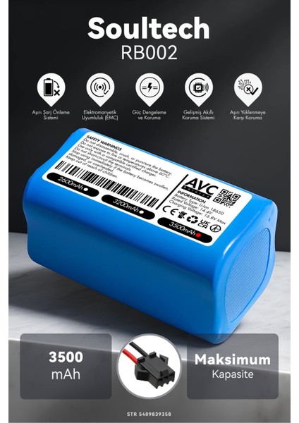 Soultech RB002 3500MAH Robot Süpürge Bataryası – Sertifikalı Fiyatı