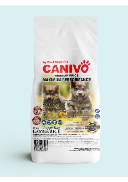 Canivo Yavru Kuzulu ve Pirinçli Köpek Maması 15kg Fiyatı