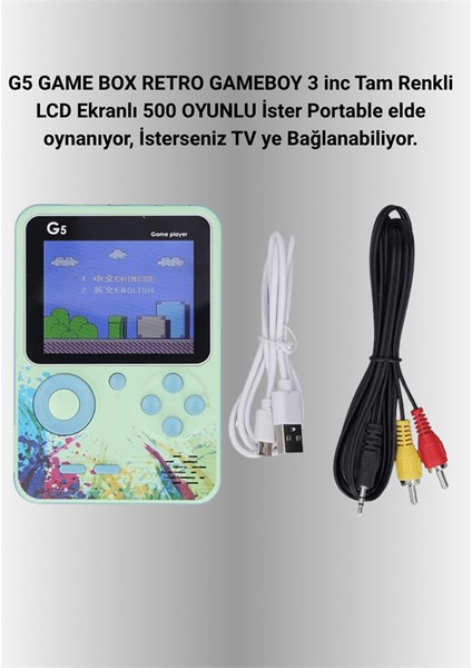 G5 Game Box Retro Mini Oyun Konsolu – 500 Dahili Oyun Fiyatı