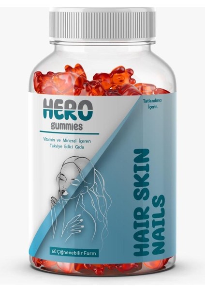 Hero Gummies Haır Skın Naıls Çiğnenebilir Form Vitamin Gummy Fiyatı