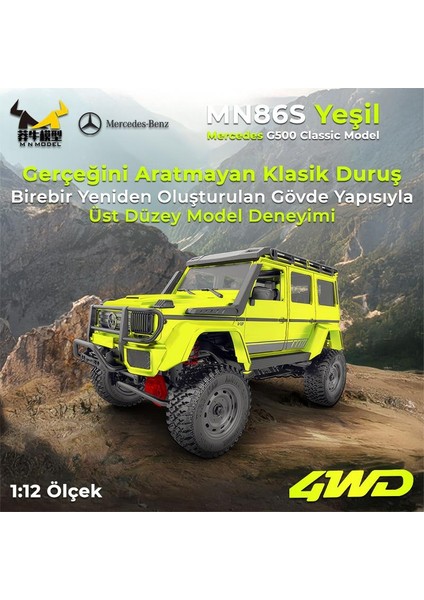 Mn Model MN86S 1/12 G-Wagon Mercedes G500 4WD Rc Model Rock Fiyatı