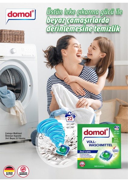 Rossmann Domol 3in1 Çamaşır Deterjan Kapsülü Beyazlar İçin Fiyatı
