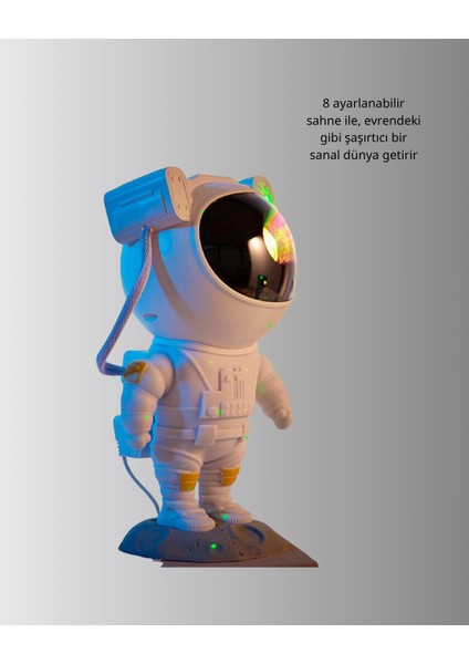 Astronot Yıldız Projeksiyon Lambası 8 Efektli Uzaktan Fiyatı