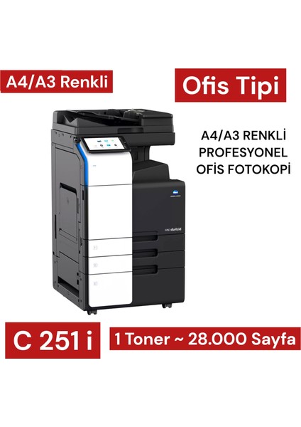 Konica Minolta Bizhub C251i A3/A4 Dijital Renkli Fotokopi Fiyatı