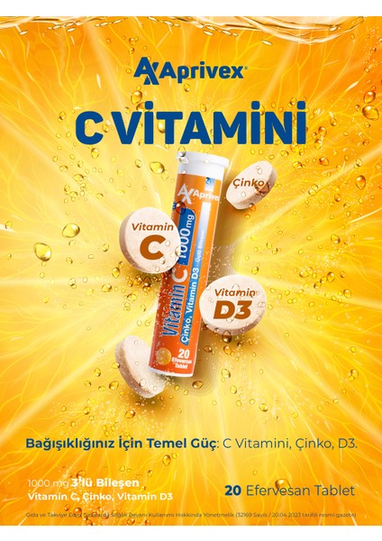 Aprivex Vitamin C 1000 Mg Üçlü Bileşen Fiyatı - Taksit Seçenekleri