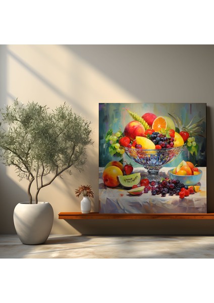Popcas Meyve Sepeti Dekoratif Tablo / Duvar Sanatı / Kanvas Fiyatı