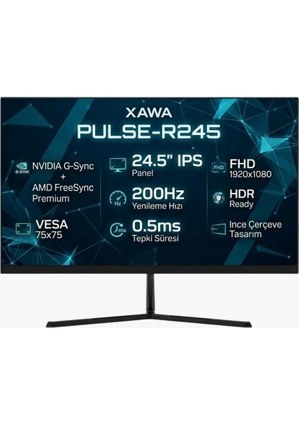 Xawa 24.5 PULSE-R245 200Hz 0.5ms Dp+Hdmı Gsync/freesync Fhd Fiyatı