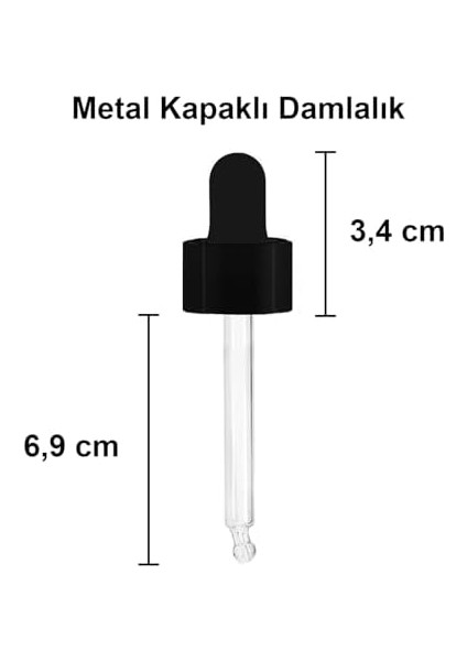 50 ml Metal Kapaklı Damlalık Dropper Şişesi Serum 50 cc Cam Fiyatı