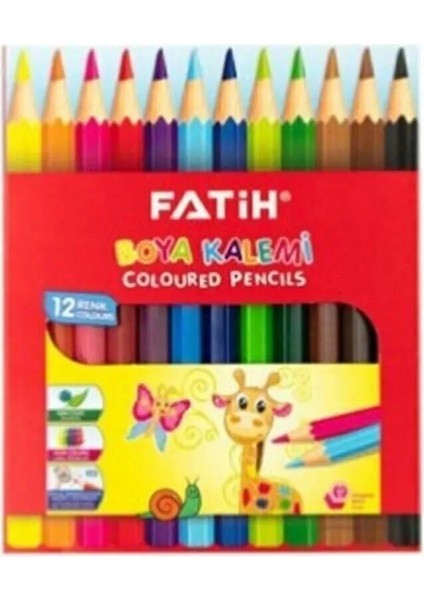 Fatih 12 Renk Yarım Boy Kuru Boya Kalemi 5'li Çocuklar İçin Fiyatı