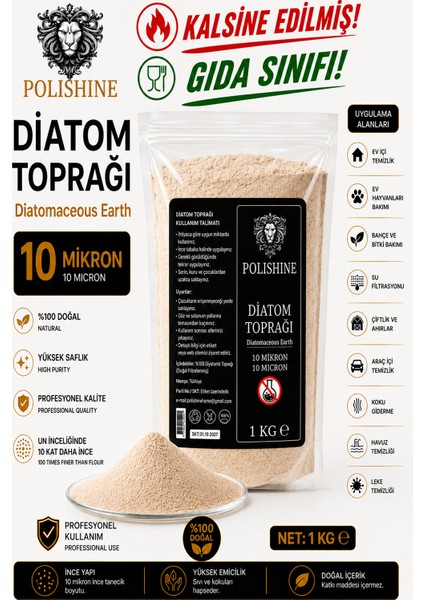 Polishine Kalsine Edilmiş 10 Mikron Diatom Toprağı 1 Kg | Fiyatı