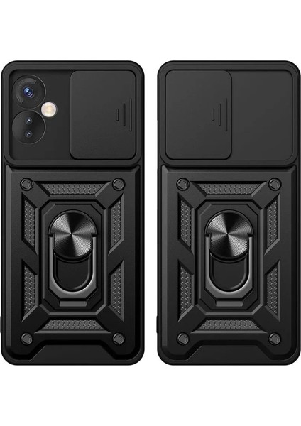 Aycer Infinix Hot 30 4g Kılıf Pars Lens Yüzüklü - Siyah Fiyatı
