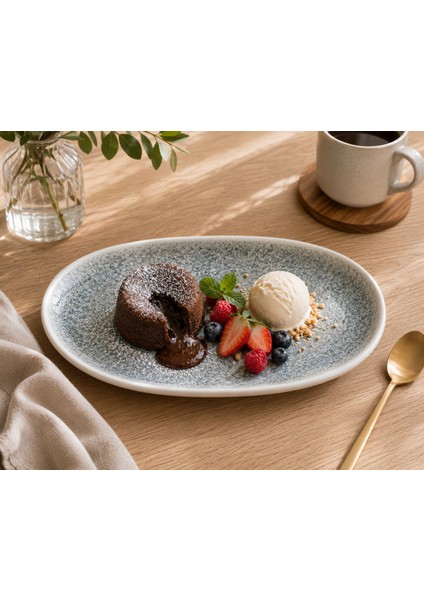 Bonnami Lunar Mavi Hygge Premium Porselen Oval Servis Tabağı Fiyatı