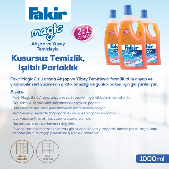 Fakir Magic 2'si 1 Arada Ahşap ve Sert Yüzey Temizleyici Fiyatı