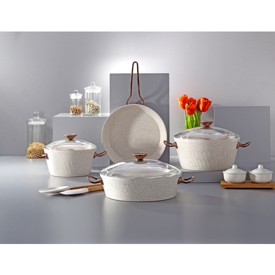 Bonera Milena 7 Parça Granit (18-22-26)Cm Tencere & 26CM Fiyatı