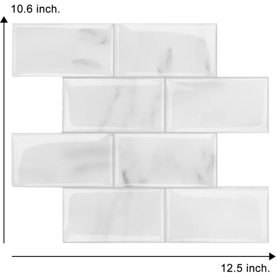 Qiuhong Shop 3 HB304 Stili 12*12 Inç 3D Fayans Sticker Beyaz Fiyatı