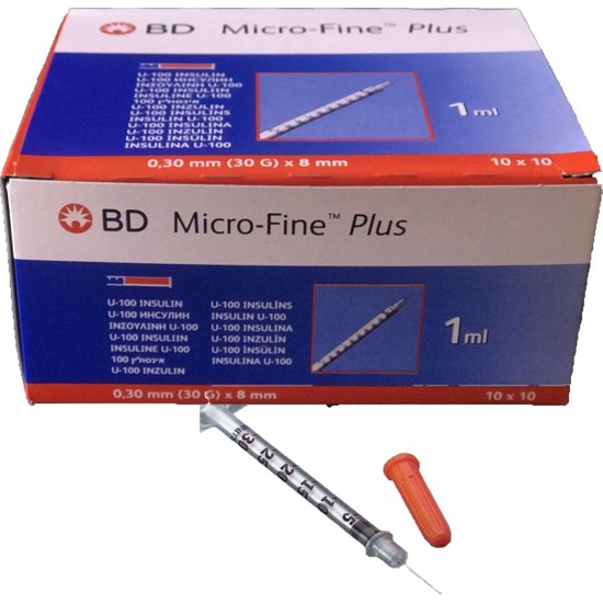 Bd Micro-Fine Plus 1 ml Enjektör 0,30 mm x 8 mm (30G) 100 Fiyatı