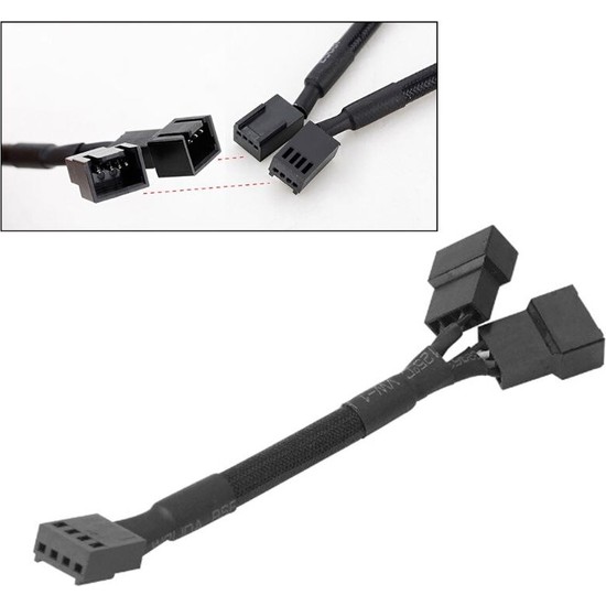 Fanxicm CB-Y4P 4pin Pwm Y Splitter Fan Kablosu 1X4PIN To 2X4PIN Genişletme Kablosu Adaptörü Pc
