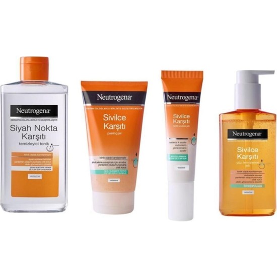 Neutrogena Sivilce ve Akne Temizleme Bakım Seti 4lü Set Fiyatı