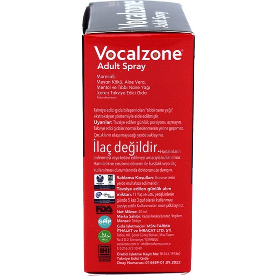 Vocalzone Adult (Yetişkin) Sprey 20ML + 3'lü Paket Fiyatı