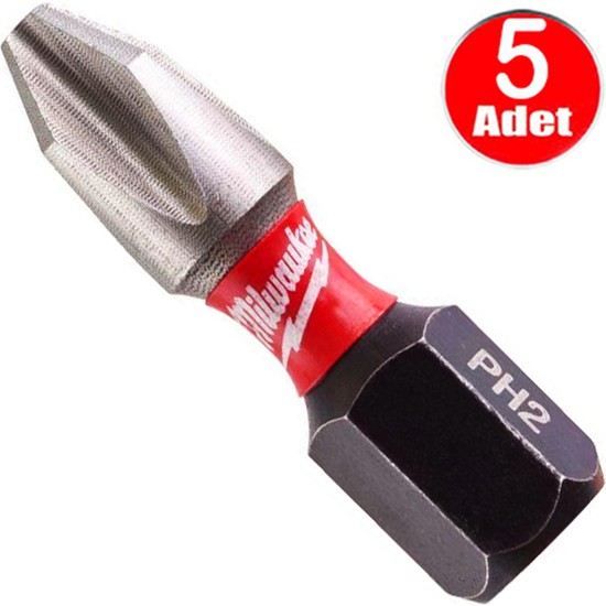 Milwaukee Bits Yıldız Uç Vidalama Matkap Ucu Ph2 x 25MM -5 Fiyatı