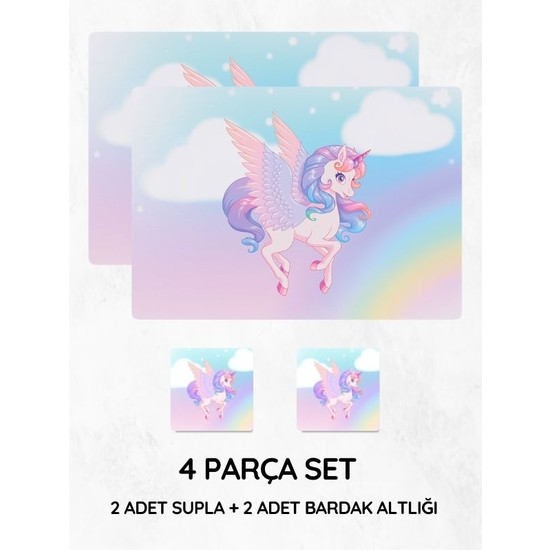 Uzzy Co Unicorn Çocuk Set Amerikan Servis Mantar Taban Supla Fiyatı