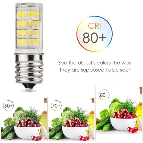 Pabiflo 2 Paket 4W Kısılabilir LED E17 Mikrodalga Fırın Ampulü, Gün Işığı 6000K 40W Halojen Eşdeğer