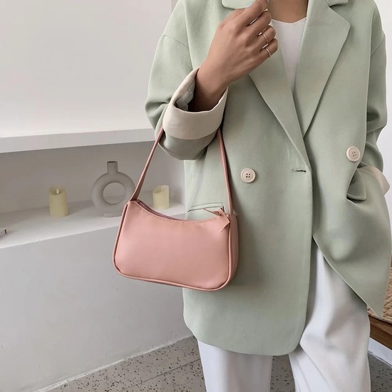 Qiuming Shop Mavi Stil Retro Kadın Çantaları Rendy Vintage Fiyatı