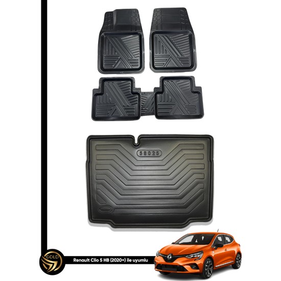 Gold Renault Clio 5 3D Zebra Oto Paspas ve Araca Özel Kauçuk Fiyatı