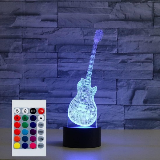 Shatıan Çocuklar Için Gece Lambası 3D Yeni Gitar LED Lamba Fiyatı